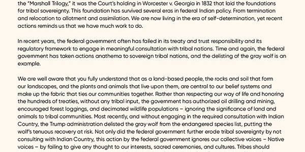 Tribal Letter to the Honorable Deb Haaland, Secretary Department of ...